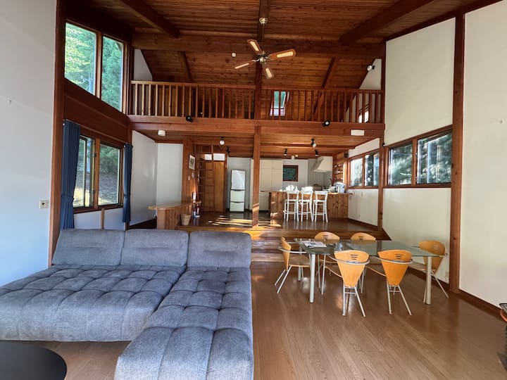 Private 136㎡ : Fireplace, Bbq, Lake Saiko & Fuji - 山梨県