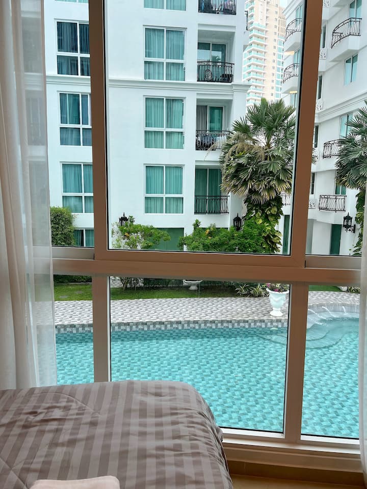 芭提雅市中心泳池房  环小区游泳池 有免费健身房 桑拿房一居室E - Pattaya City