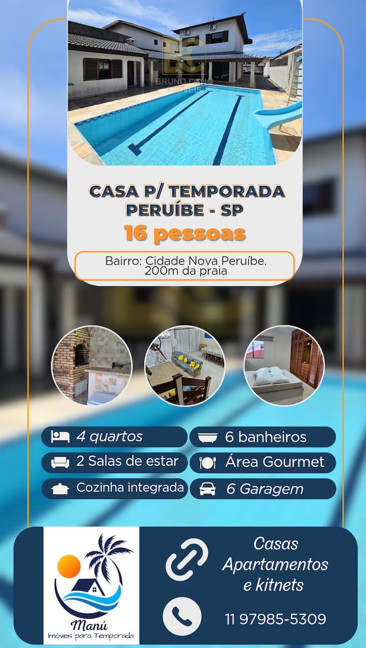 Sobrado Top C/piscina A 200m Do Mar Em Peruíbe - Peruíbe