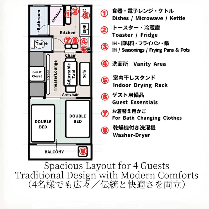 Ritsurin 4min｜free Parking & Zen Theater Stay - Takamatsu
