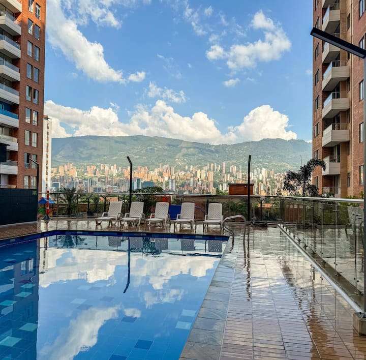 3br Apto With Pool, Gym, Sauna, 10 Min Poblado - Envigado