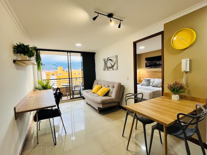 1 Bdr Full Apt A/c, City View Top Location - Medellín