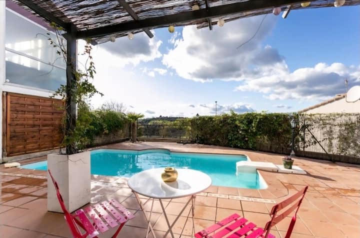 Sunset Appartement•piscine Privée Belle Vue & Wifi - Grabels