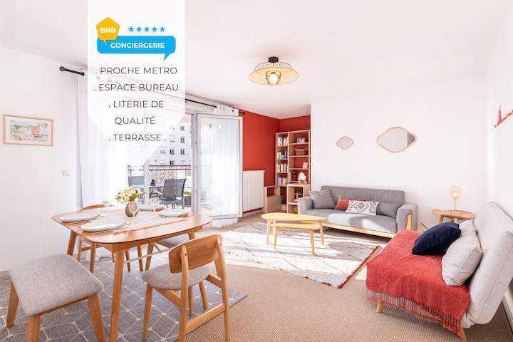 Confort: Bonne Literie, Terrasse, Métro Charpennes - Lyon