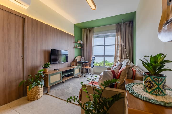 Sofisticação E Vista Panorâmica Com Ar Condicionad - Santos