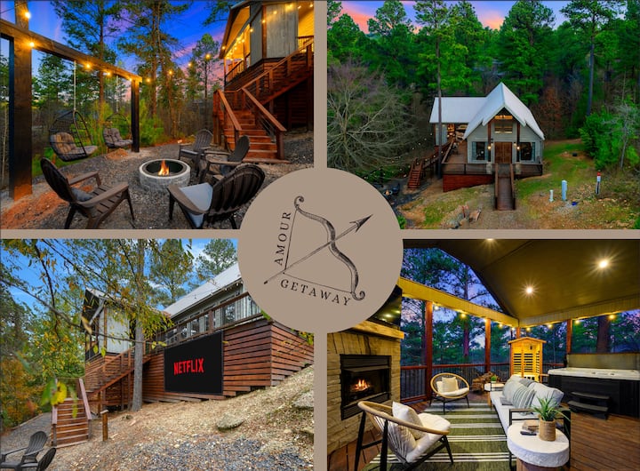 Luxury Cabin - Outdoor Theater, Hot Tub, Sauna - Oklahoma