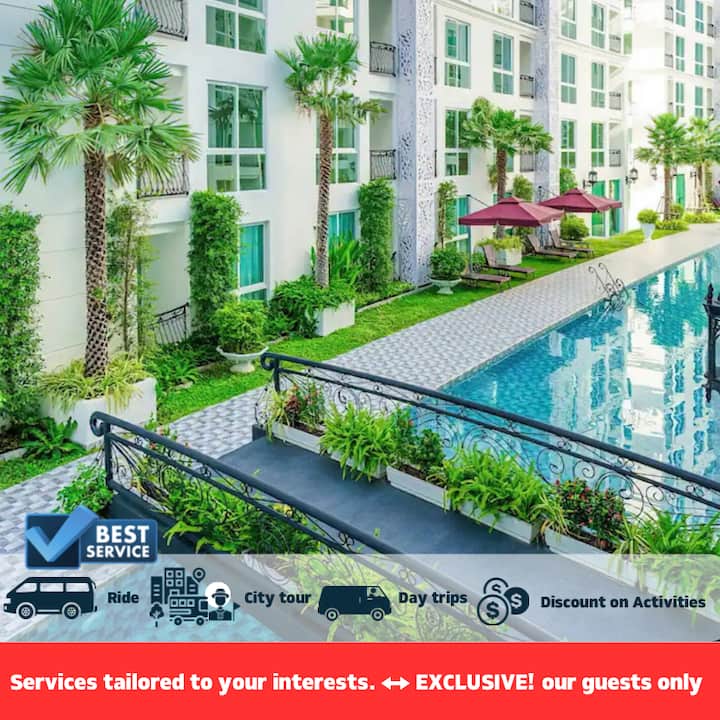 City Condo With A Lagoon Pool, Fitness - Pattaya City
