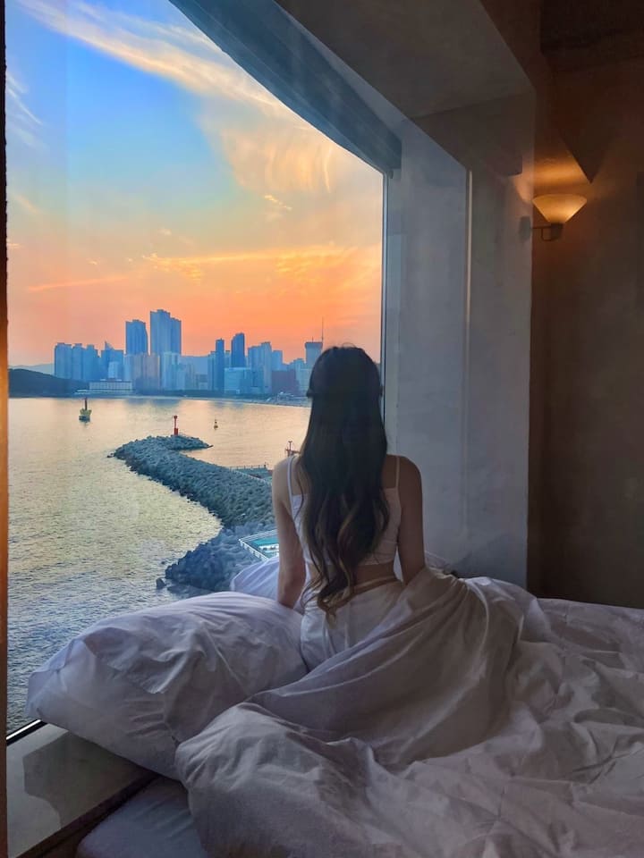 해운대 해수욕방근처 조용한 객실/루프탑/양창/오션뷰 702호 블루라인파크 정거장/에코랜드 - Busan