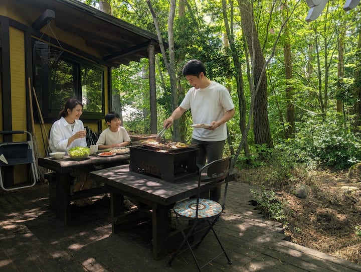 大自然の中でBbq/白馬エリアまで車で45分/お風呂は天然温泉onsen/最大6名一棟貸/安曇野穂高 - Matsumoto