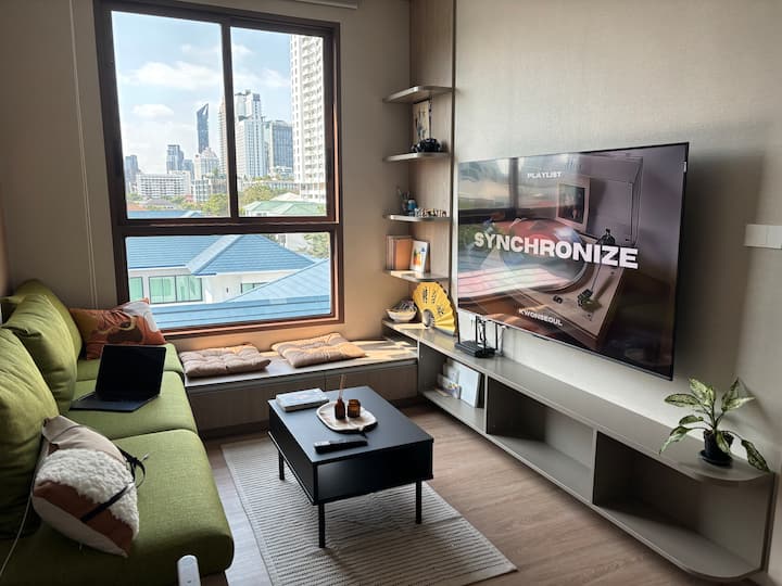 日式全新一房一廳公寓-附泳池/健身房/桑拿/冥想室/工作室 - Bangkok