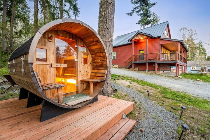 Hottub, Sauna, View, Firepit, Ev, Ac, Pool Table - Ashford, WA