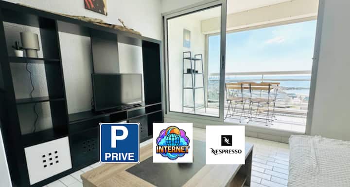 «Capd’or&nbsp;»F2 Vue Mer, Parking Privé,centre & Plage - Palavas-les-Flots