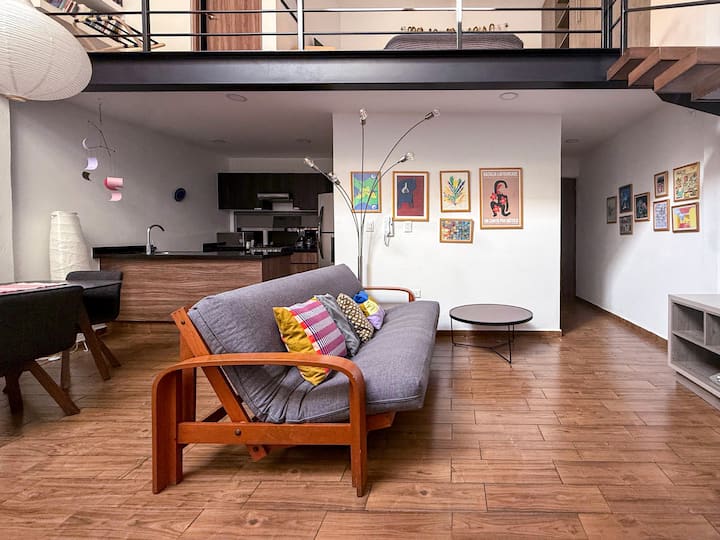 Trendy Industrial Loft In The Heart Of Cholula - San Pedro Cholula