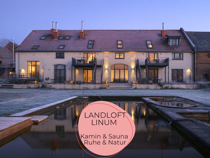 Landloft Linum: Luxus Panorama Loft, Kamin & Sauna - Kremmen