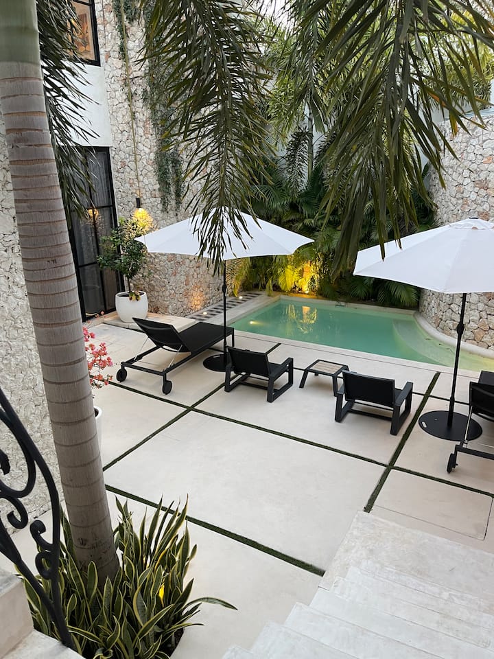 Suite Azul - Encanto Romántico Con Piscina Salina - Mérida