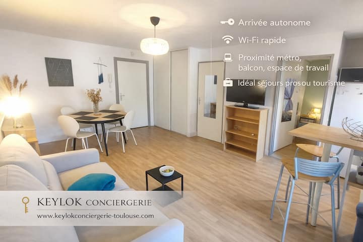 T2 Cosy Avec Parking Gratuit Idéal Pro & Tourisme - Toulouse