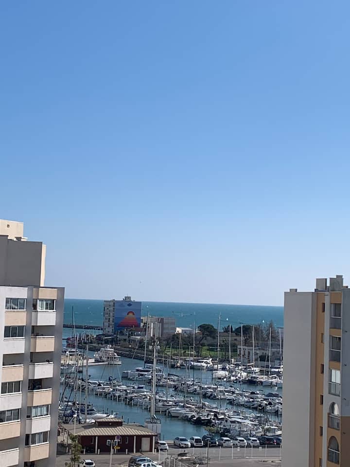 Grand Studio Cabine Vue Mer & Port De Carnon Plage - Carnon