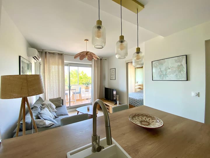 T2 Cosy · Clim · Mer à 3 Min · Vue éTangs ·Loggia - Mauguio