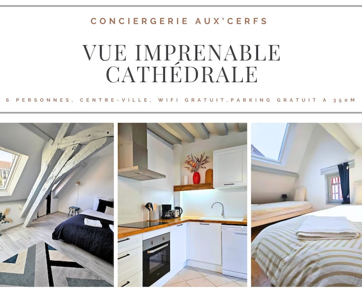 Aux'cerfs - Vue Imprenable Cathédrale - Auxerre