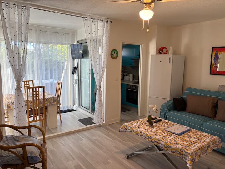 Studio Cabine Climatisé 200m Plage, Port, Terrasse - Saint-Cyprien