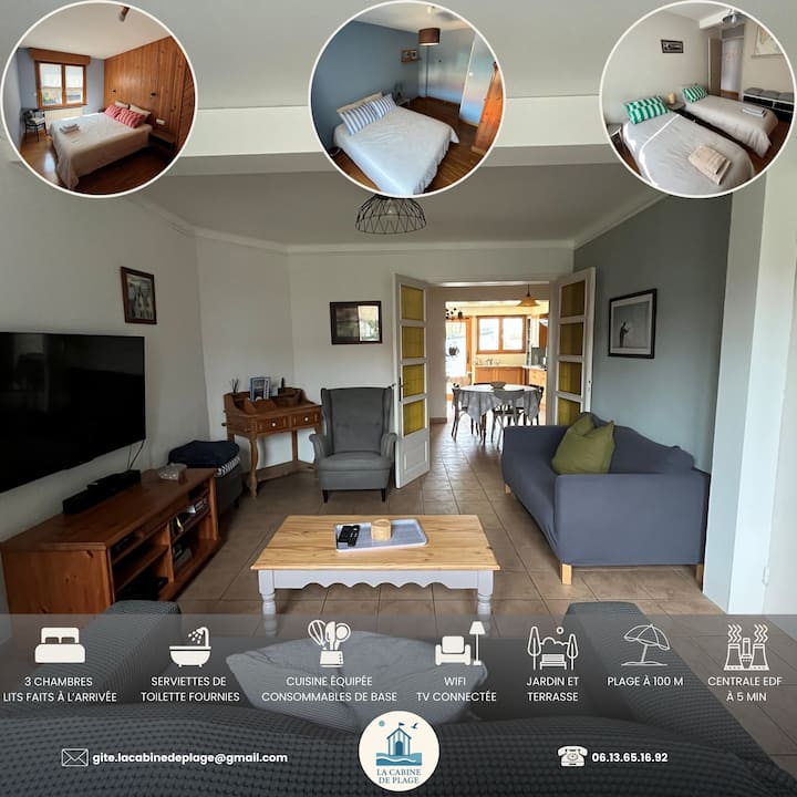 La Cabine De Plage - Maison 3 Chambres & Jardin - Gravelines