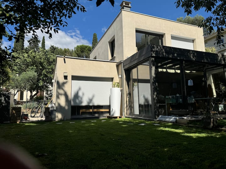 Villa Design Verre &Bois + Jardin En Plein Centre - 蒙彼利埃