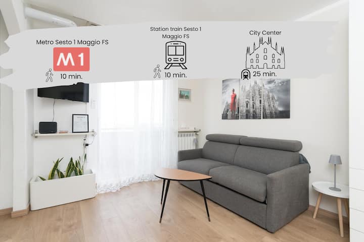 [M1] |Eleventh Floor Apartment Milano| - Sesto San Giovanni