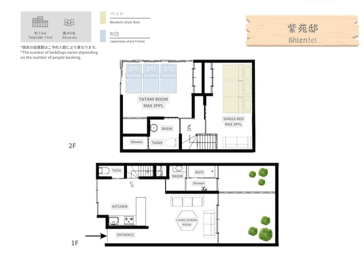 New！shienteiー Max 6 Guests，kyoto St.12min～machiya - Kyoto Station