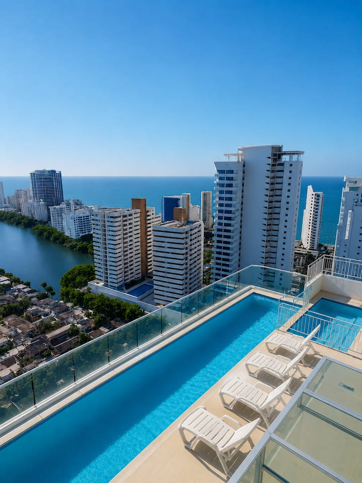 Vista Mar Rooftop Pool Ideal Grupos Piso 22 - Cartagena de Indias