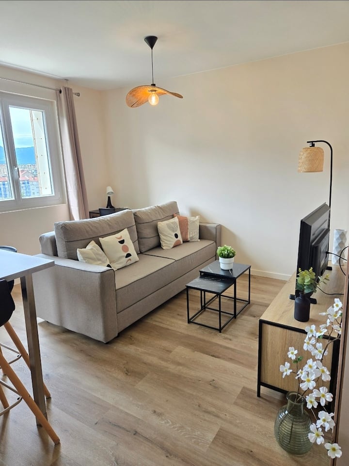 Charmant T2 ~ Rénové ~ Clim ~ Wifi ~ Vue ~ Tram - Échirolles