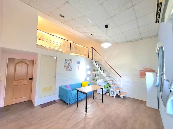 大空間~3min~ximen Mrt~樓中樓~便宜2~4人房~2張雙人床~ - Taïwan