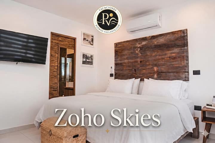 Designer 2-bdr Zoho Skies: Rooftop Oasis + Parking - Puerto Vallarta