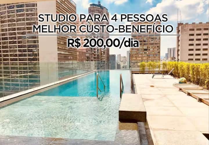 Studio 312 Para Até 3 Ou 4 Pessoas No Centro - Liberdade