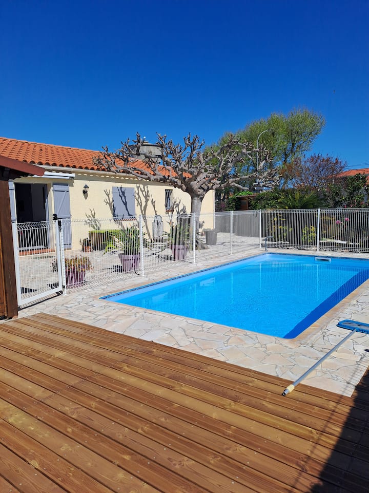 Villa Familiale-t5-4 Chambres-piscine-clim-wifi - Perpignan
