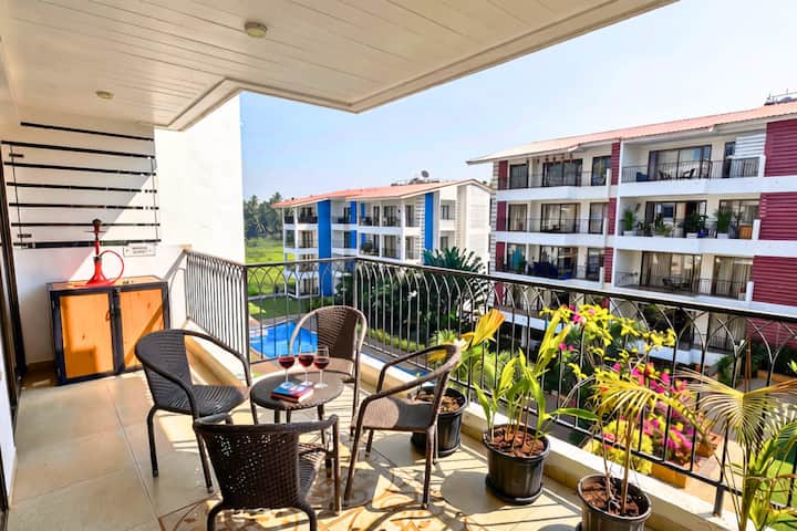 Faodail 21 | Pool & Paddy View 1bhk In Baga - Goa