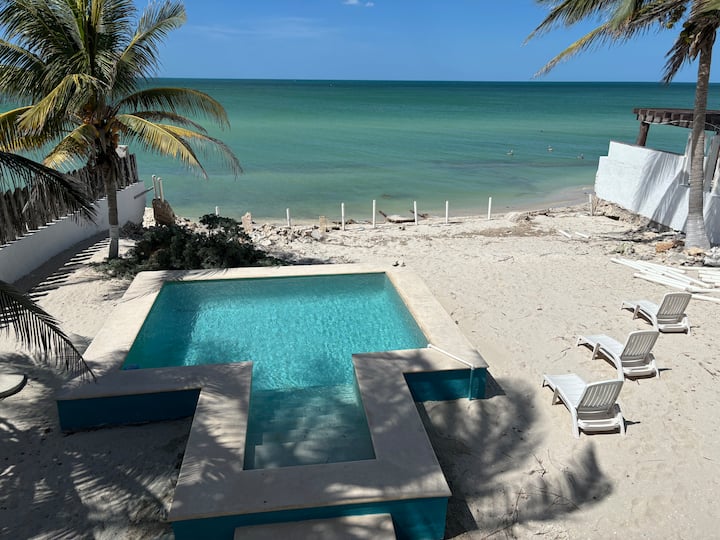 Casa Juma En Playa Frente Al Mar Y Alberca Privada - Yucatán