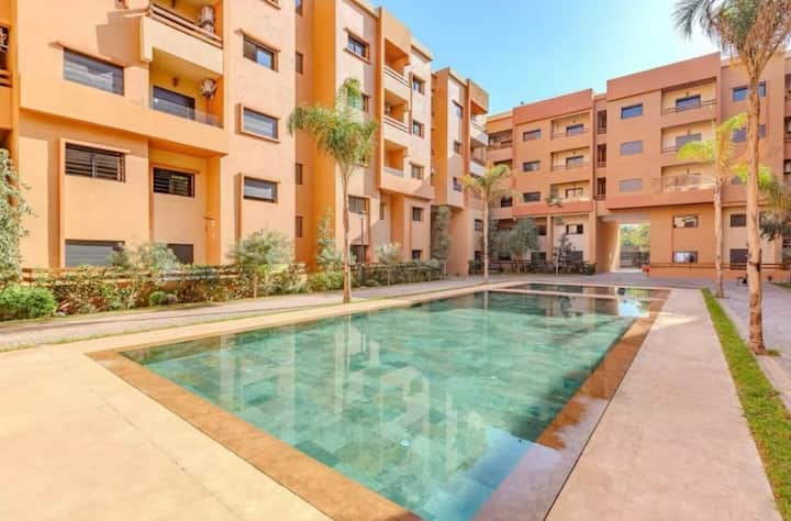 Lumière & Confort à 2 Min M- Avenue, Piscine/fibre - Marrakesh
