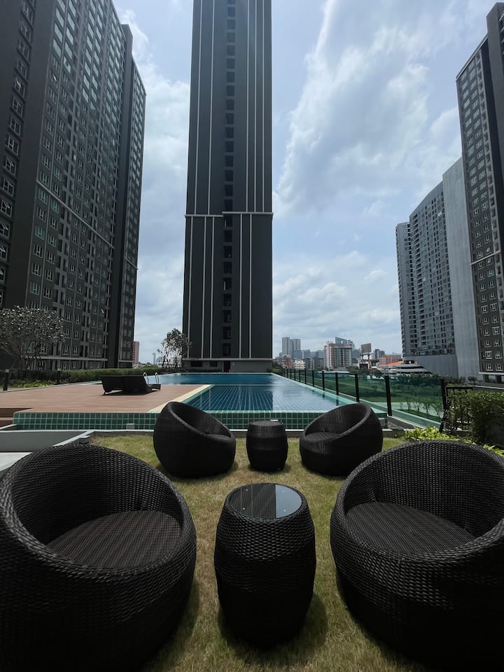 Near Bts Bangna 29fl New Room Wifi Pool Gym - Phra Pradaeng