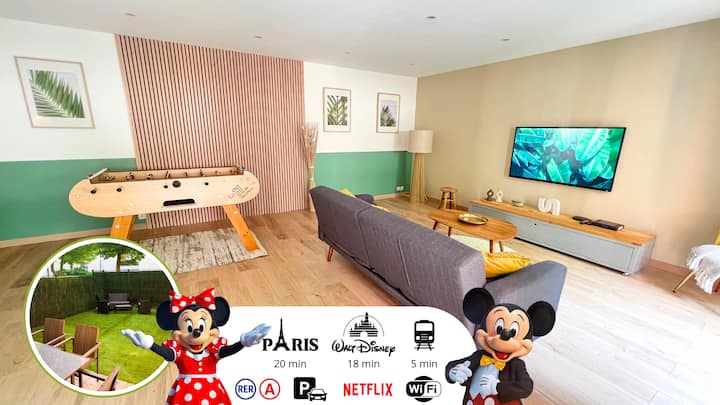 Serenity • Jardin 50m² • Paris 20’ • Disney 15’ - Île-de-France