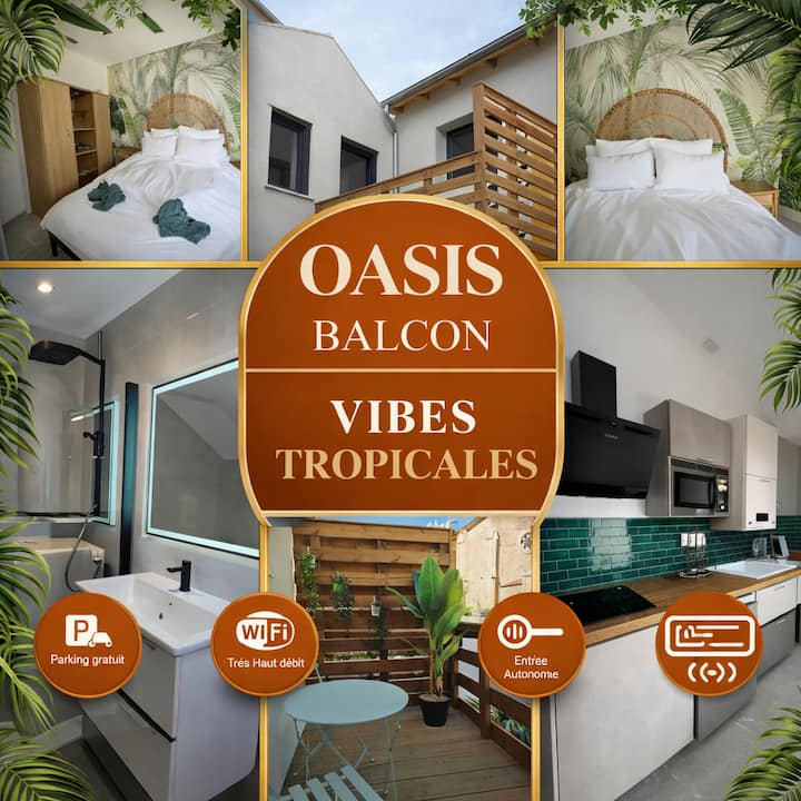 Oasis Balcon Vibes Tropicales Arena Parc Expo Clim - Carnon