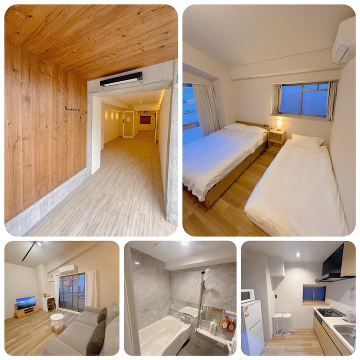 Usj10min｜50㎡｜double+single｜kixdirect｜umeda15min - Osaka