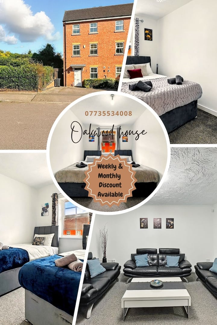 Oakwood House | 6 Beds | Free Parking|30% Discount - Leicester