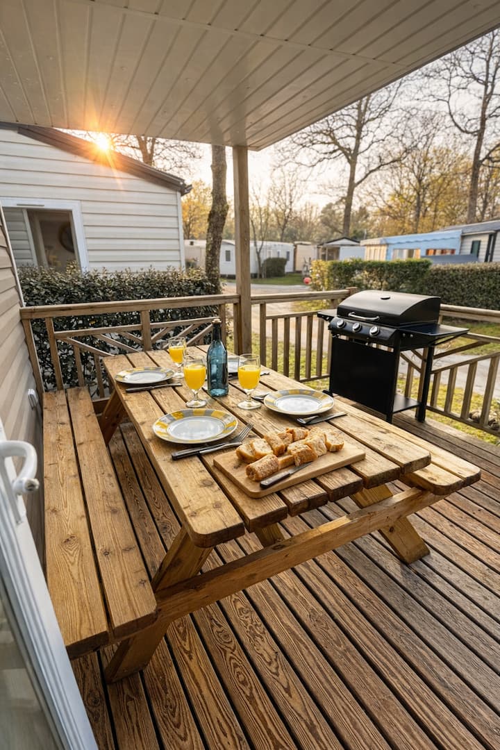 Mobil-home 6 Pers Clim Linge Inclus Terrasse Bbq - Saint-Hilaire-de-Riez