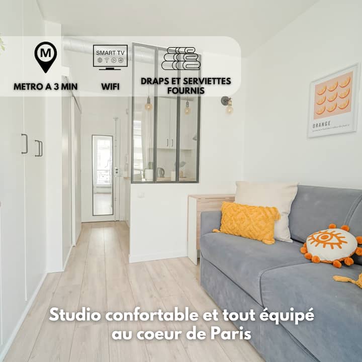 Studio Confortable, 3 Min Métro 12 - Paris