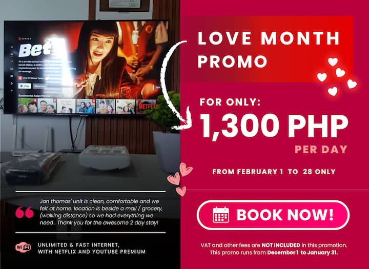 1br Unit W/ Balcony In Taytay. Free Wifi & Netflix - Antipolo