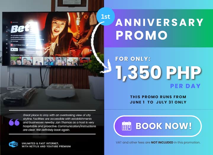 1br Unit W/ Balcony In Taytay. Free Wifi & Netflix - Taytay