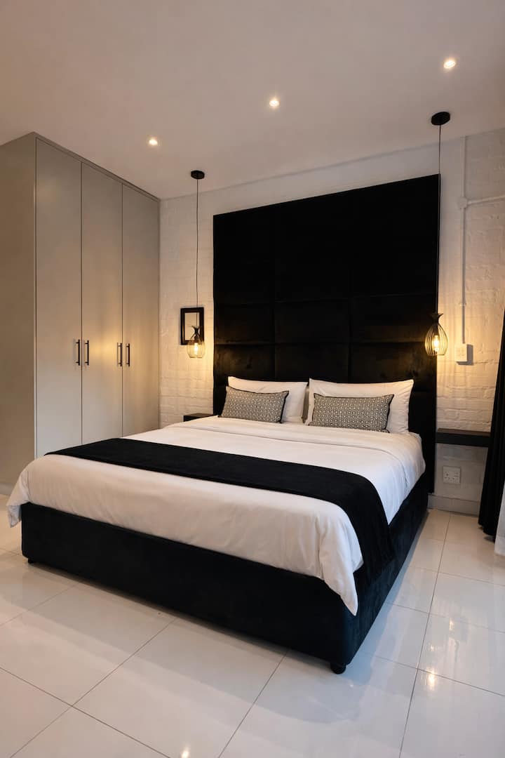 The Monochrome Apartment 209 | Urban Chic Escape - Johannesburg