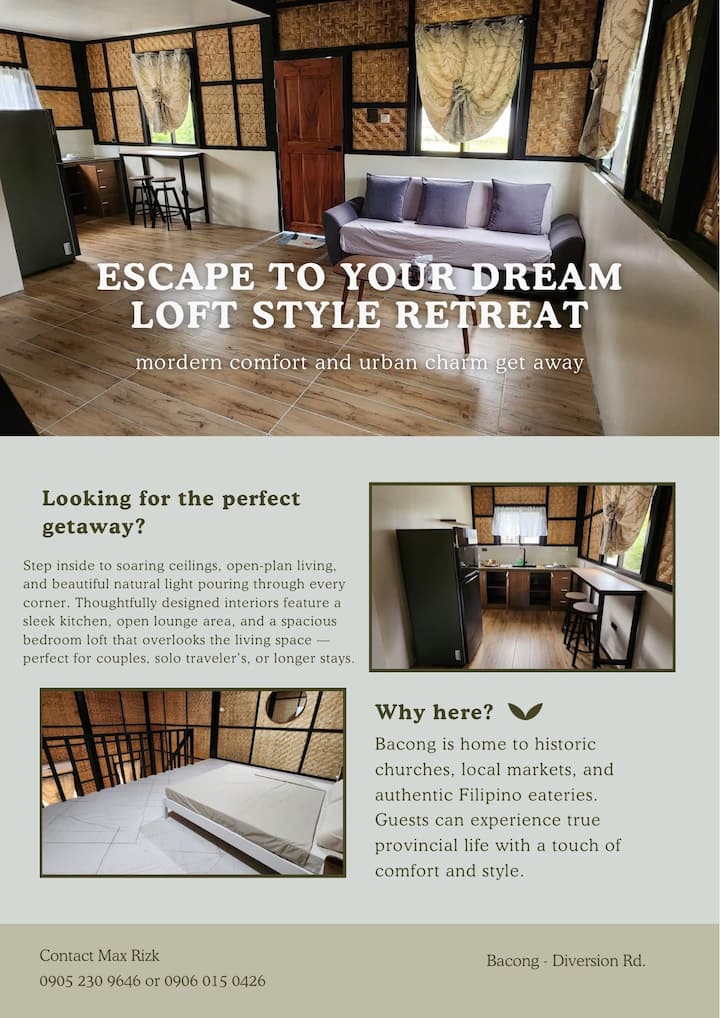 1 Br Self-contained Open Space Loft Type House - Dauin