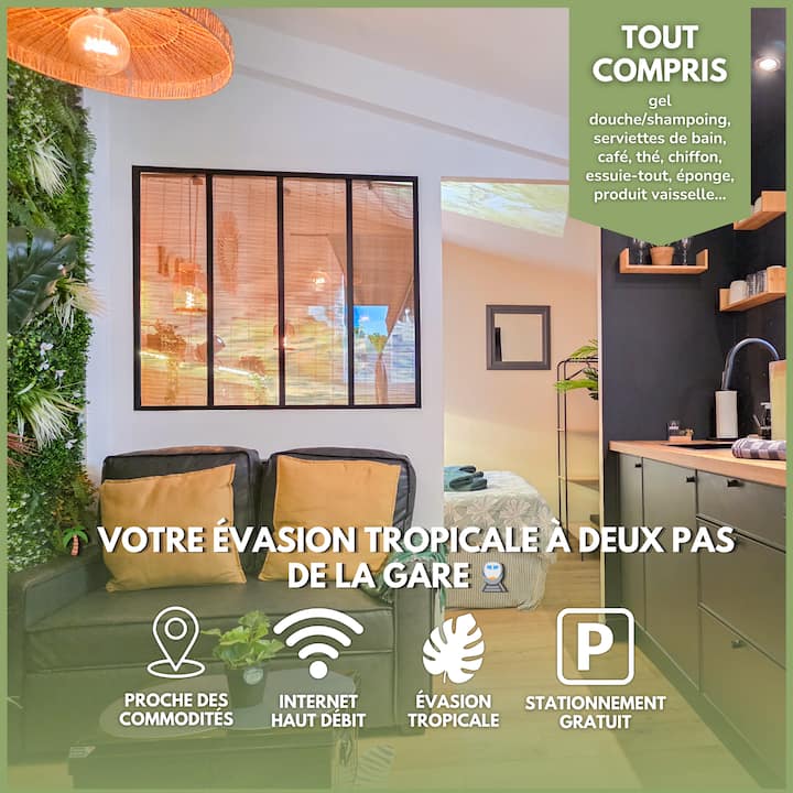 L'évasion Tropicale • Queen Size, Jardin & Gare - Ploufragan