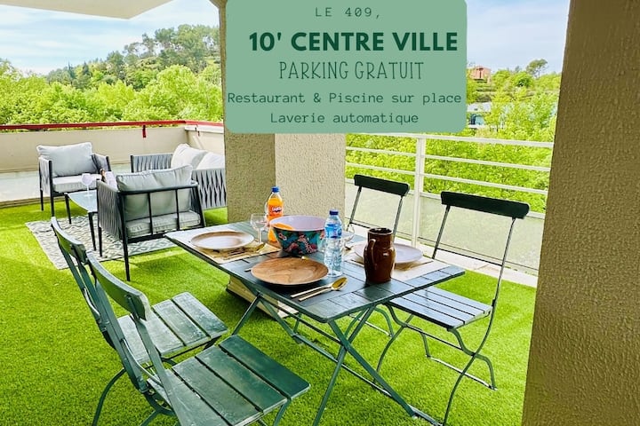 10 Mn Centre Ville, Parking Gratuit, Terrasse - Aix-en-Provence